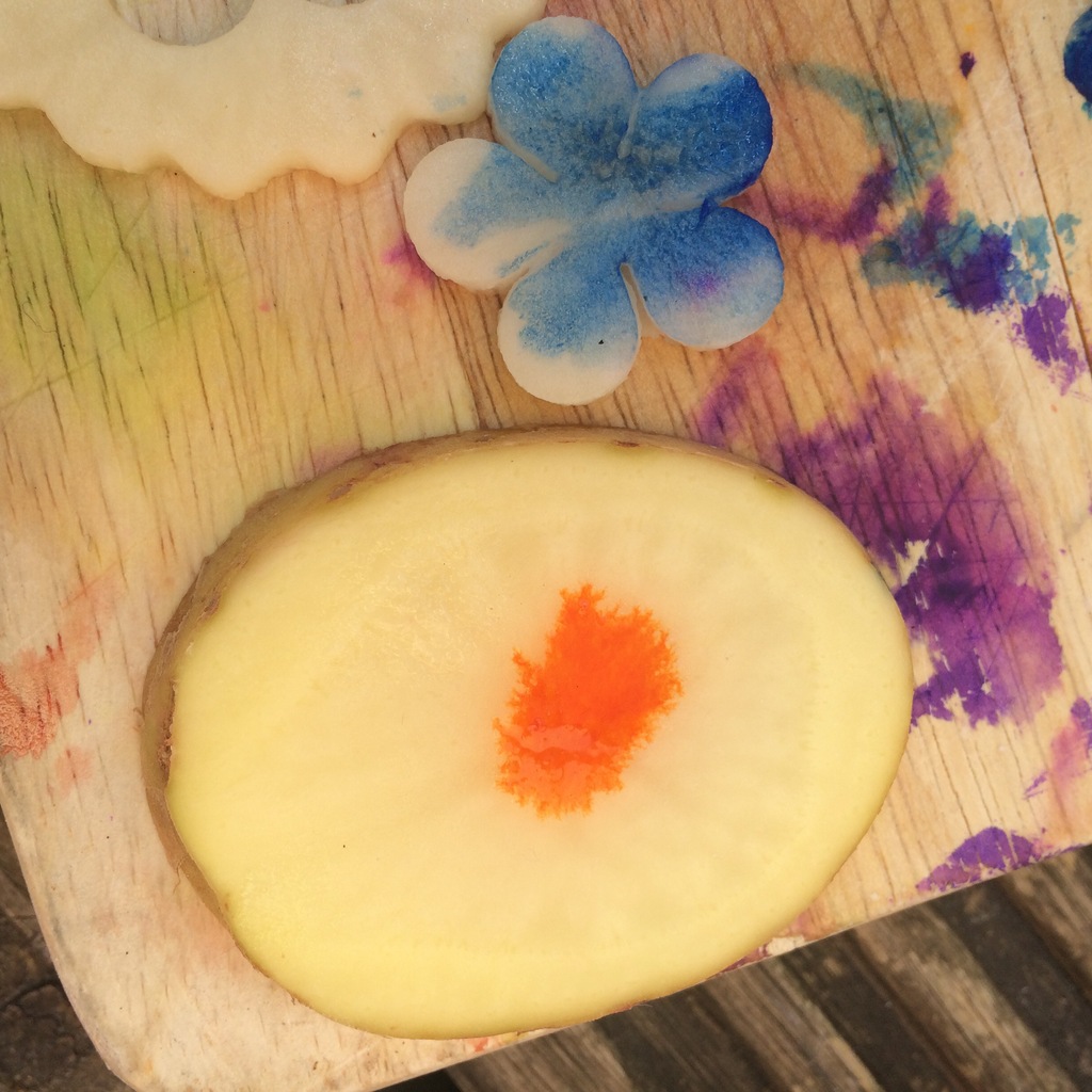Negative Potato Prints | Colourful Minds