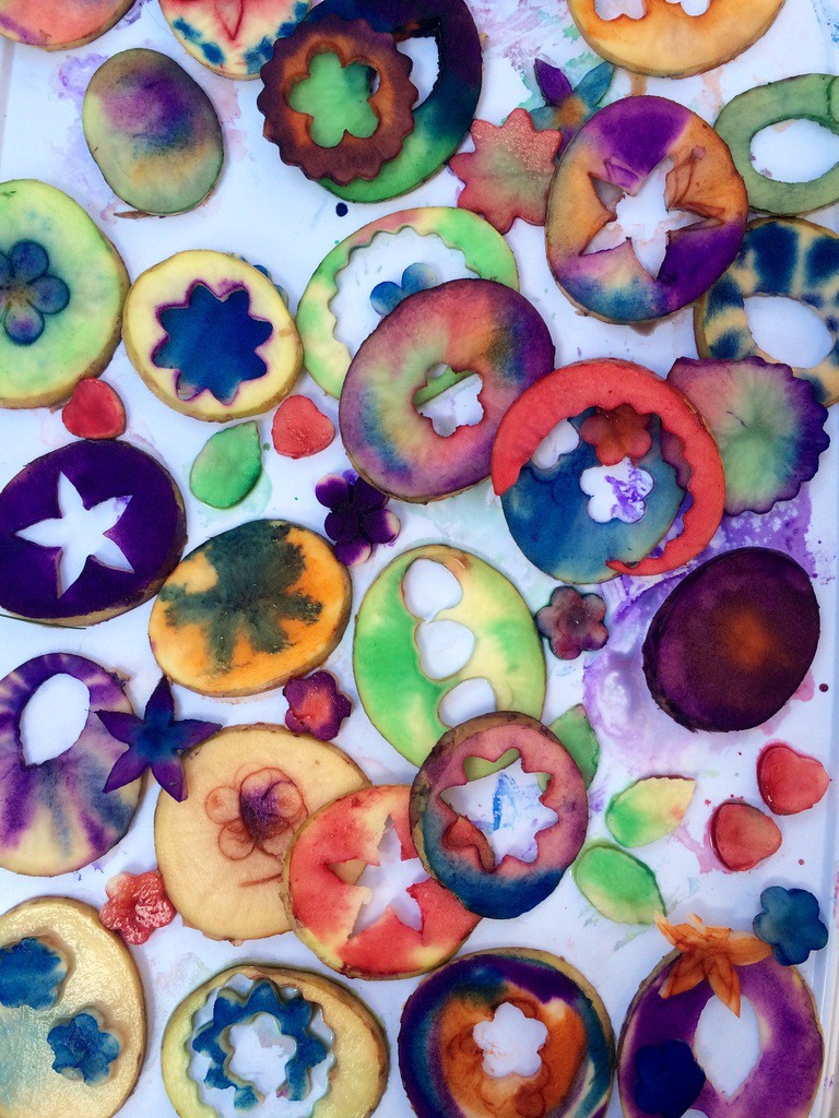 Negative Potato Prints | Colourful Minds
